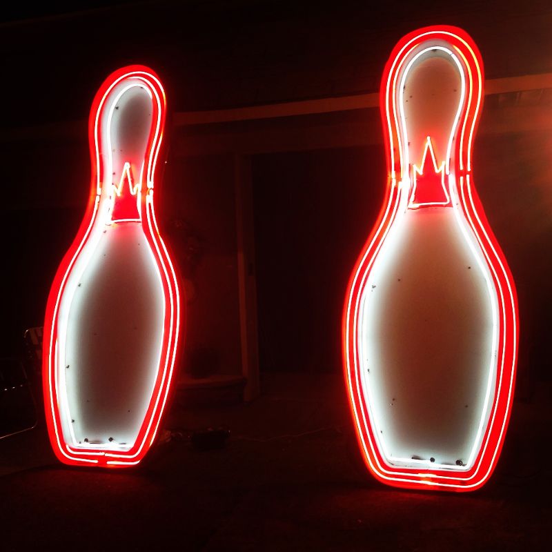 Vintage Mid-Century Neon Bowling Alley Pin Signs « Obnoxious Antiques