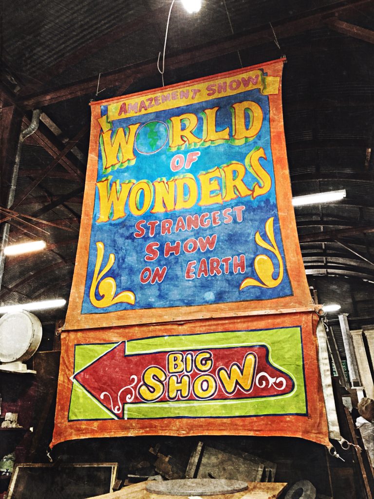 Authentic Vintage World OF Wonders Sideshow Banner « Obnoxious Antiques