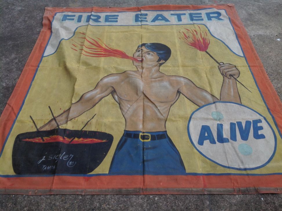 Antique Circus/Carnival Sideshow Freak Banner Fire Eater « Obnoxious ...