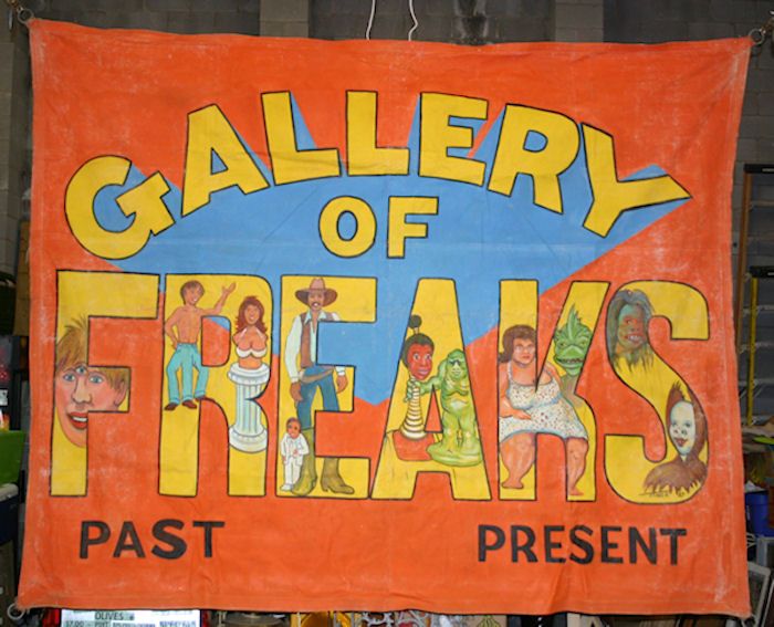 Antique Circus/Carnival Sideshow Gallery Of Freaks Banner - Obnoxious ...