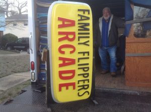 Vintage Double Sided Family Flippers Arcade Sign « Obnoxious Antiques