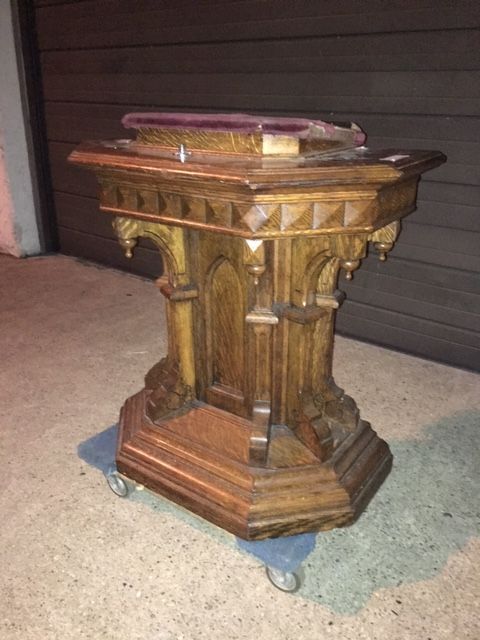 Antique Gothic Church Pulpit Podium « Obnoxious Antiques