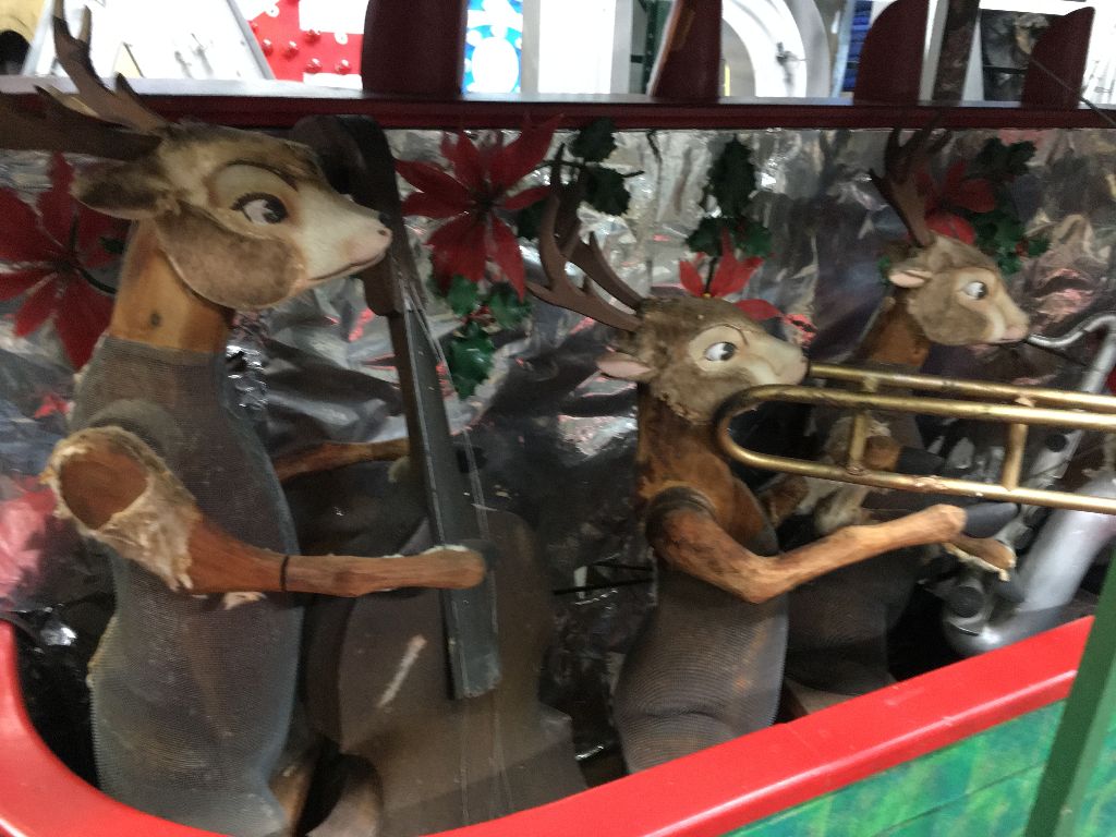 Vintage Christmas Santa And Reindeer Orchestra Concert Automaton Store ...