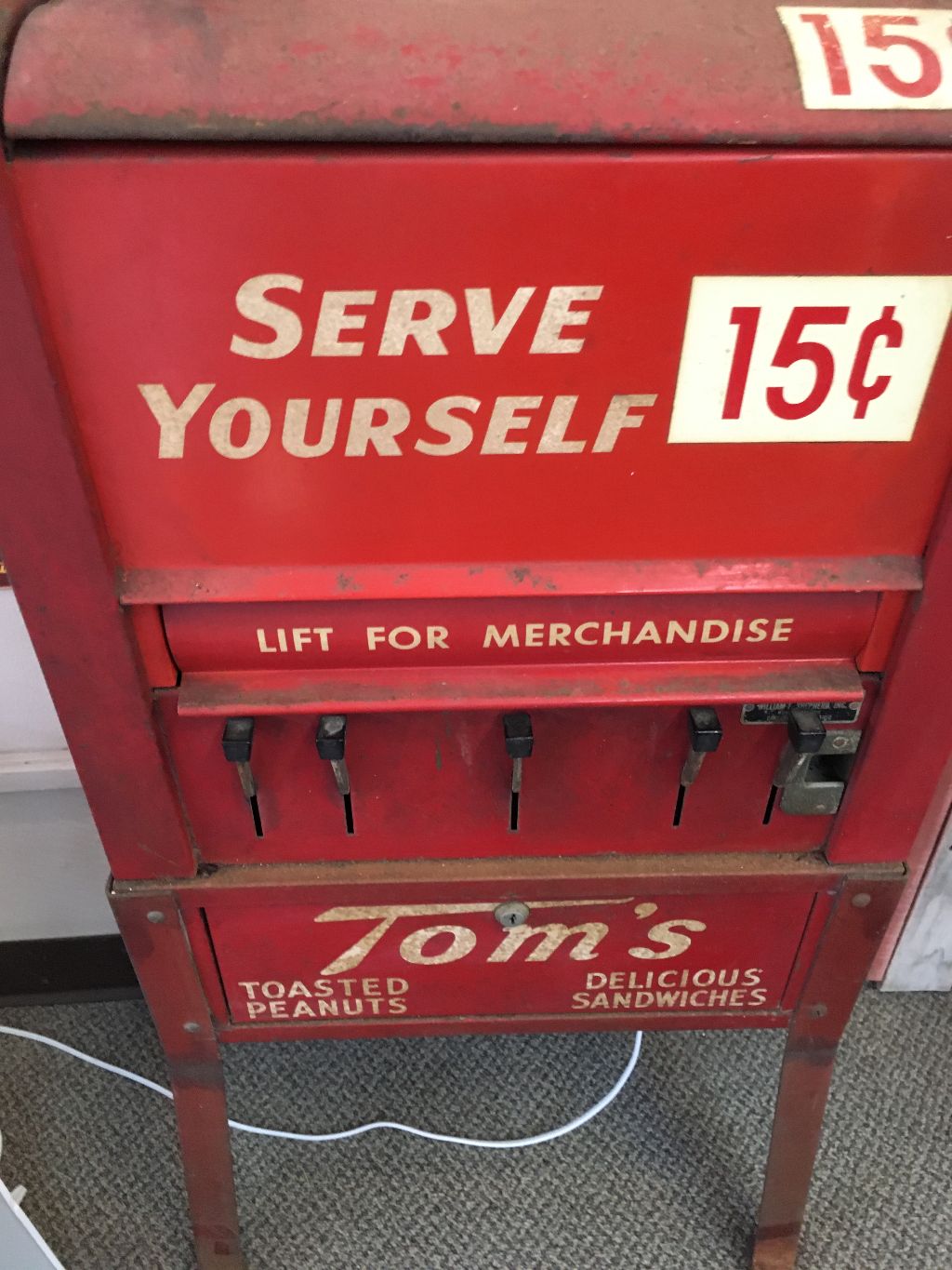Vintage 15 Cent Coin Operated Tom’s Vending Machine « Obnoxious Antiques