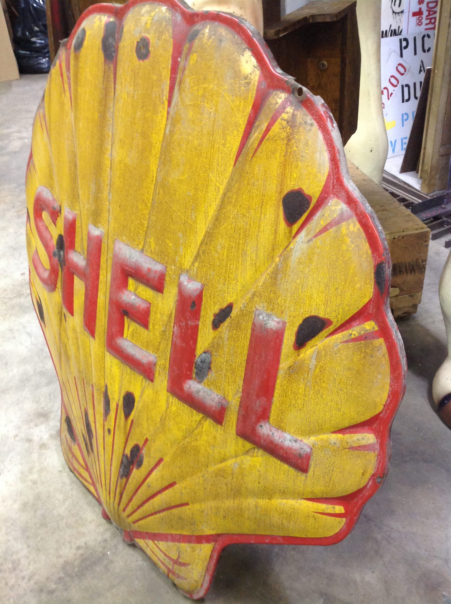 Antique Shell Gas Station Porcelain Sign « Obnoxious Antiques
