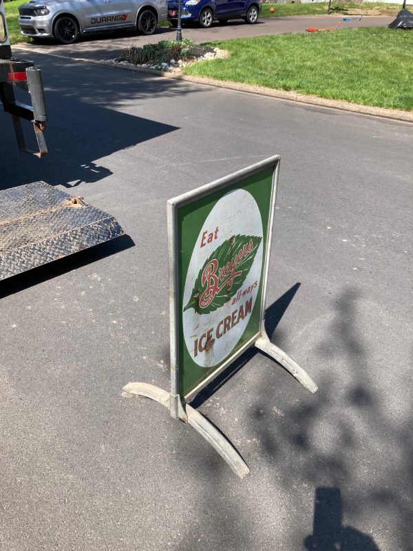 Vintage Porcelain Breyers Ice Cream Sidewalk Sign « Obnoxious Antiques