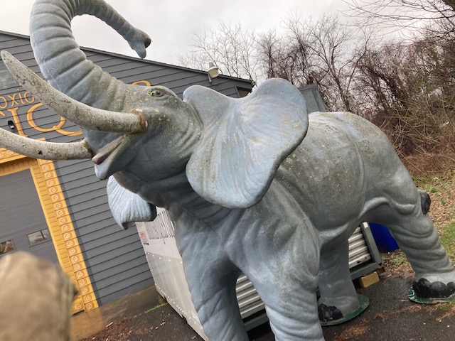 Vintage Mid-Century Fiberglass Amusement Park Miniature Golf Elephant ...
